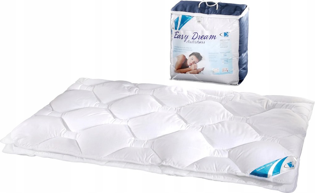 Antialergická přikrývka 160x200 Easy Dream 1,2 kg bílá s uhlíkovými vlákny