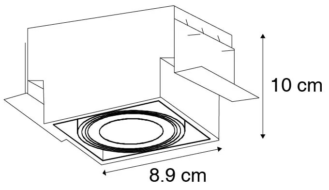 Sada 6 zapuštěných bodových světel bílých GU10 naklápěcích bez rámečku - Oneon