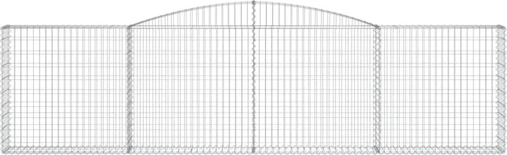 Klenuté gabionové koše 6 ks 400x30x100/120cm pozinkované železo 3146870