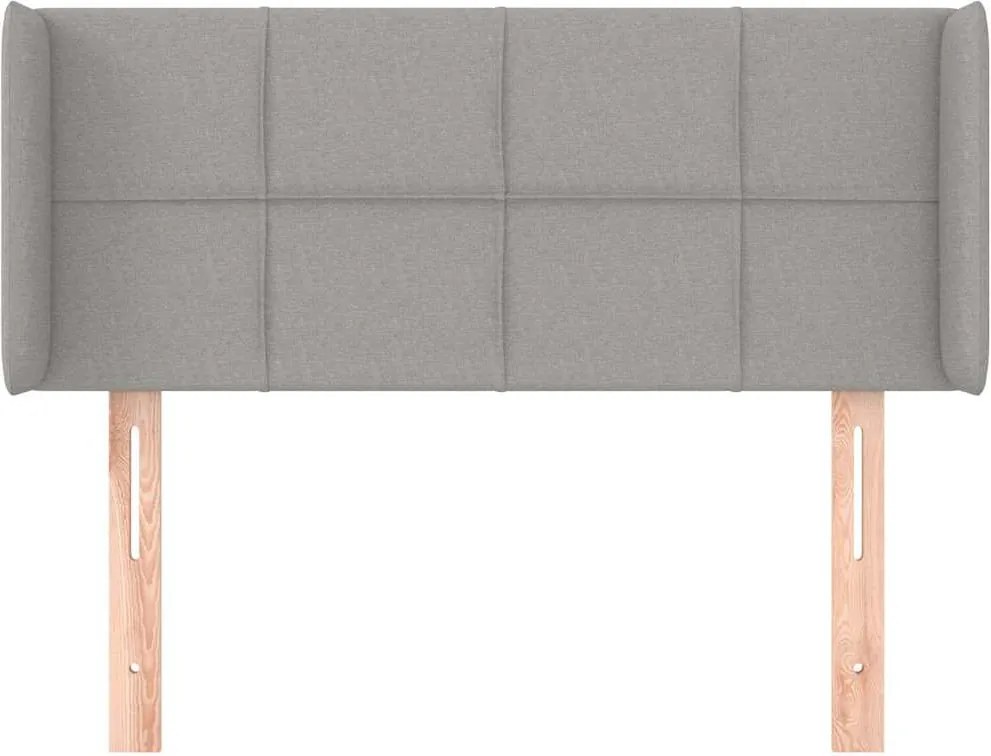 Čelo postele typu ušák světle šedé 83x16x78/88 cm textil 3118742