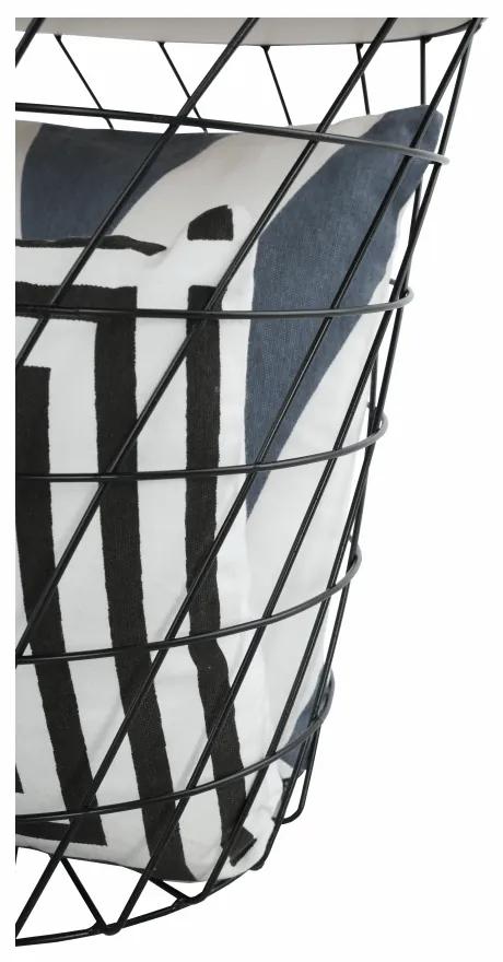 Příruční stolek BATIS TYP 1 MDF barva grafit, kov černý lak