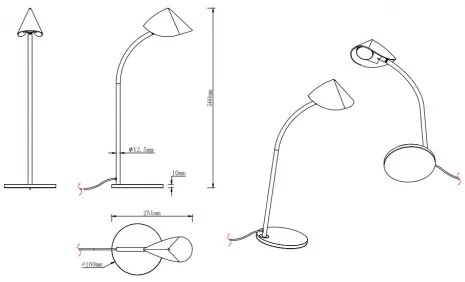 Stolní lampa CAPUCCINA MANTRA 560 mm kov, bílá Mantra 7586