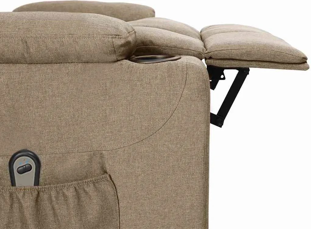 Elektrické polohovací křeslo taupe textil 3098823