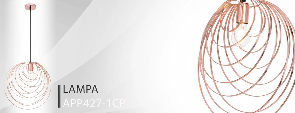 Toolight - Moderní stropní lampa APP427-1CP, růžové zlato, OSW-00559