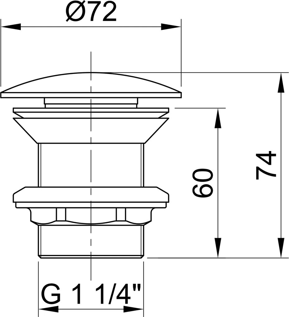 Sapho Minimal umyvadlová výpust 5/4“ neuzavíratelná nerez MI056 Koupelny Bernold