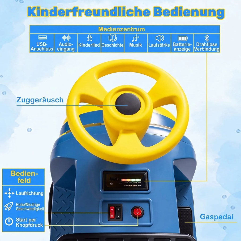 Costway Dětské elektrické autíčko 12 V dětské elektrické auto s 2 sedadly a 2