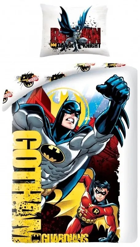 Halantex · Bavlněné povlečení Batman a Robin - Gotham guardians - 70 x 90 + 140 x 200 cm