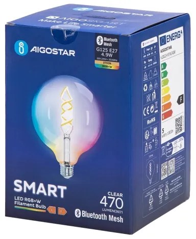 LED RGBW Žárovka FILAMENT G125 E27/4,9W/230V 2700K - Aigostar