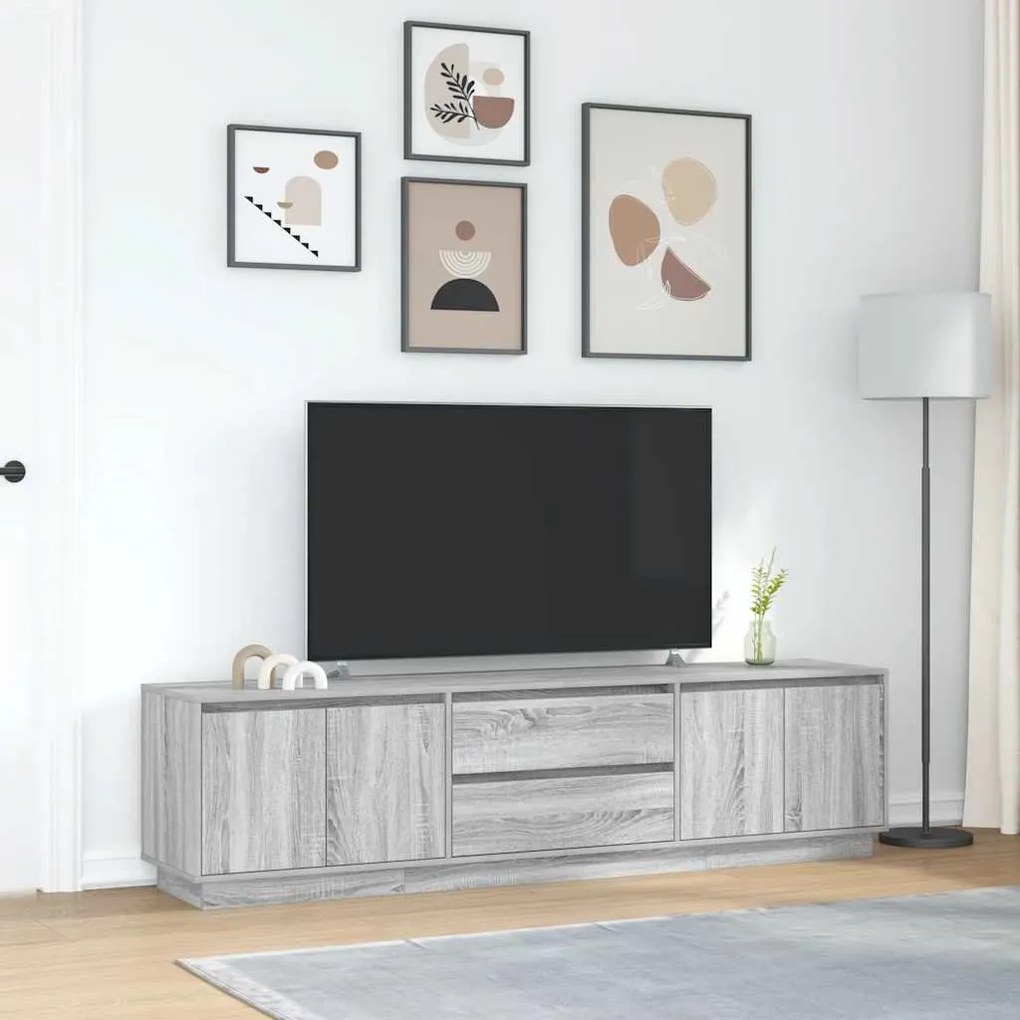 TV skříňka s LED světly šedá Sonoma 193,5x41x50 cm 3328440