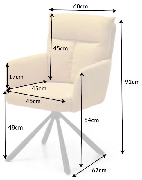 Designová otočná židle Maddison hořčicová II žlutá