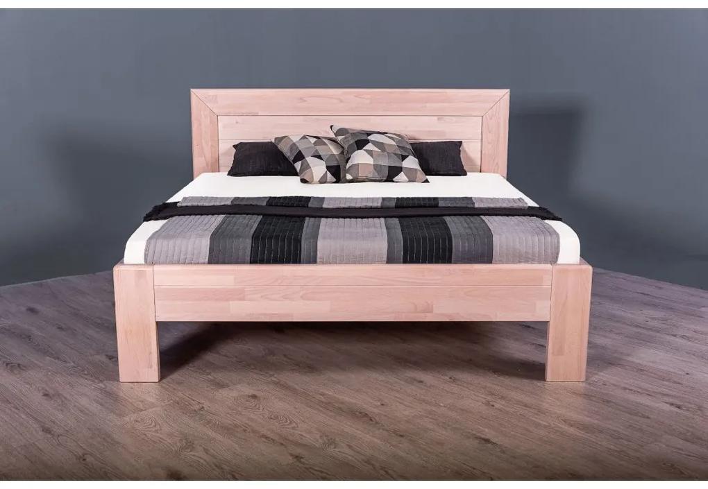 Masivní postel SALSA - Solwo Design Dřevo a odstín oleje: BUK Cink - Olej odstín BO105, Rozměr spací plochy: 200x200