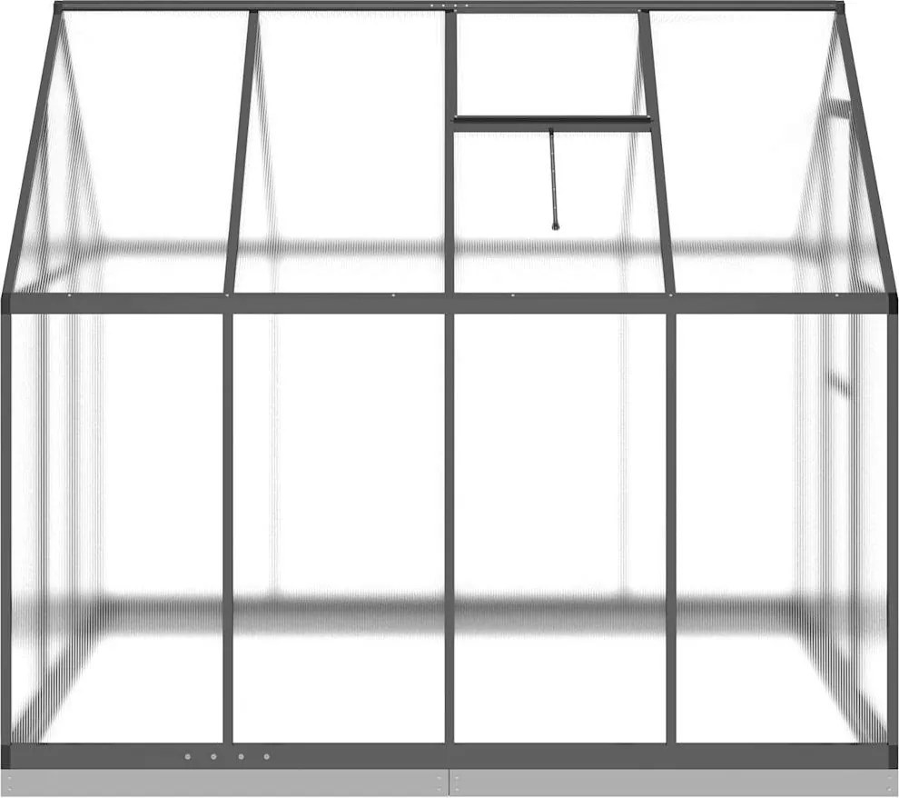 Skleník s podkladovým rámem antracitový 224x169x202 cm hliník 3266325
