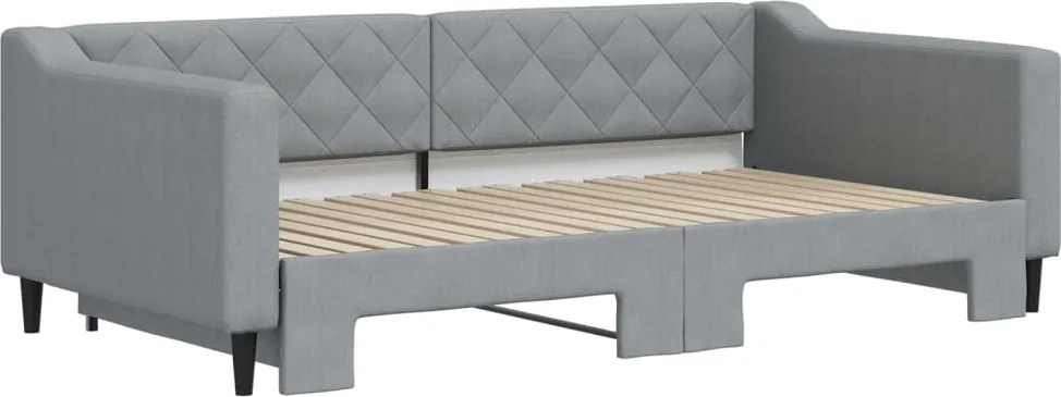 Válenda s přistýlkou a světle šedá 100 x 190 cm textil 3197503