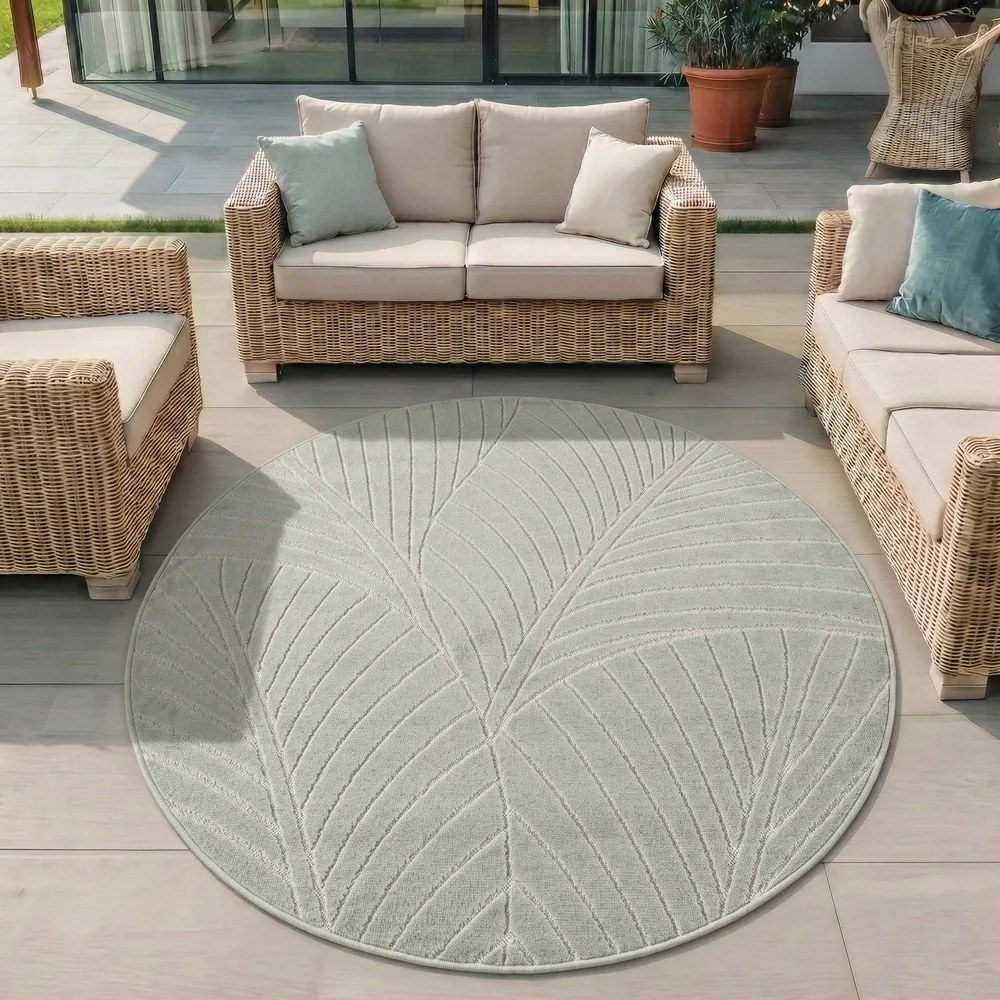 Zelený kulatý vnitřní a venkovní koberec ø 80 cm Nova 1203 – Ayyildiz Carpets