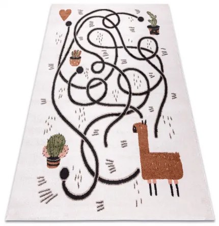 Dětský kusový koberec FUN Lama krémový Rozměr: 180x270 cm