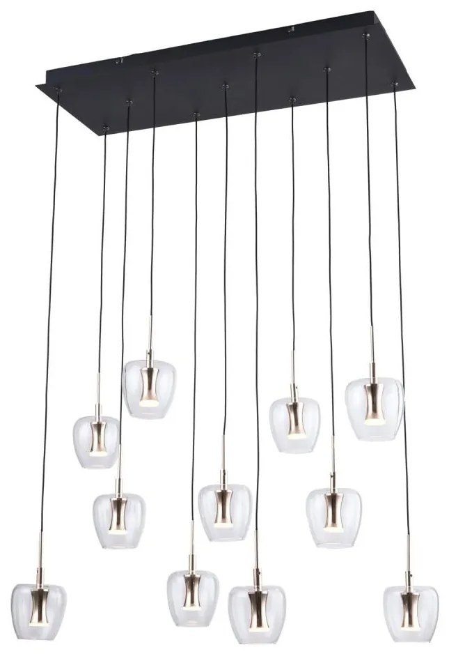 Zuma Line MD2291-11B-3BGT - LED Lustr na lanku NELSON 11xLED/3W/230V černá MD2291-11B-3BGT