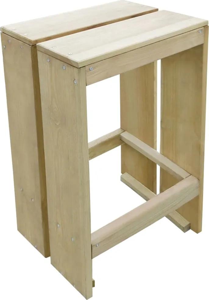 vidaXL Zahradní barové stoličky 2 ks impregnované borové dřevo [44911]
