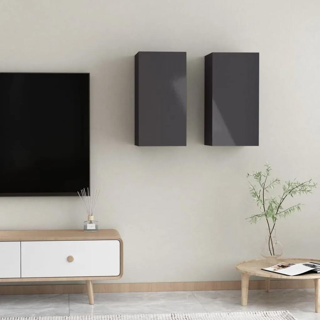 vidaXL TV stolky 2 ks 30,5x30x60 cm kompozitní dřevo [803339] Barva: hnědý dub
