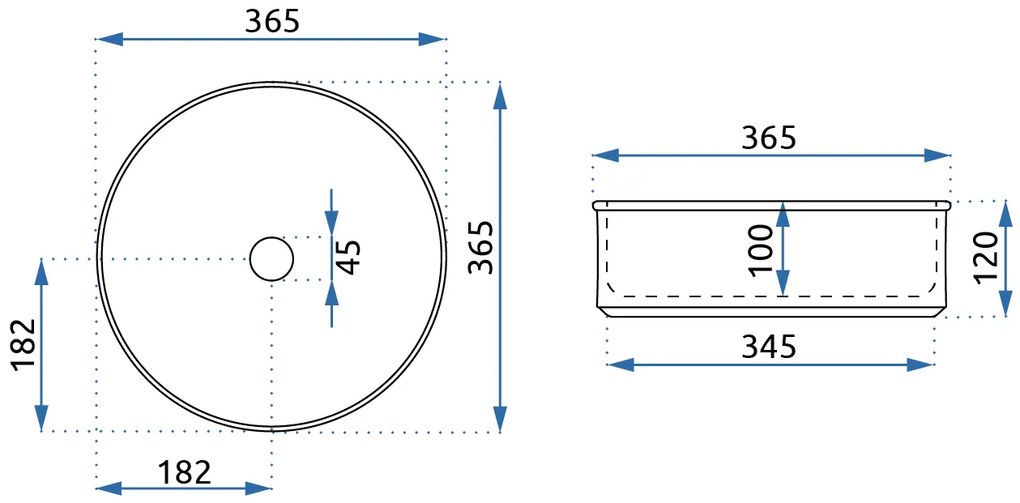 Keramické umyvadlo na desku REA CHARLOTTE, bílé