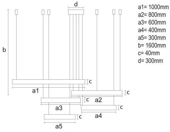 LED Stmívatelný lustr na lanku LED/220W/230V 3000-6500K + dálkové ovládání