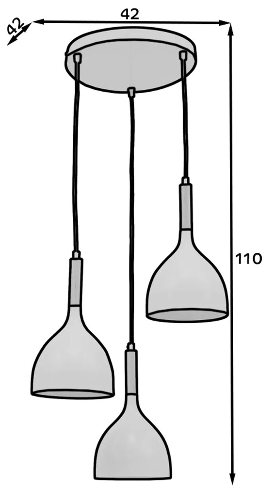 Eltap Designové závěsné osvětlení Woldes 3, 42x42x110cm