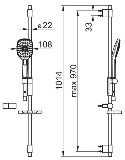 Hansa Sprchová souprava HANSAACTIVEJET STYLE s tyčí s 3-polohovou sprchou 84370230
