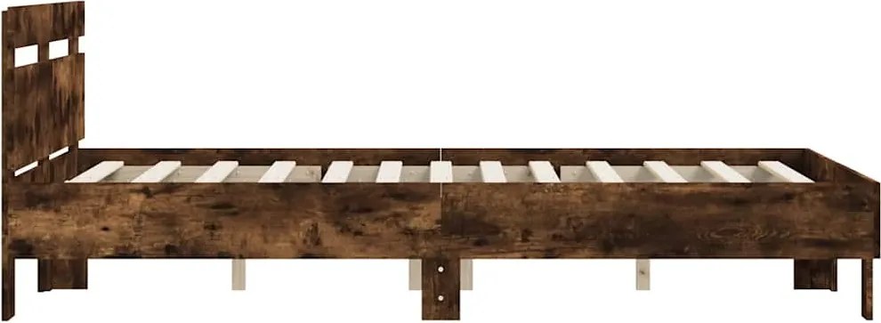 Rám postele s čelem kouřový dub 120 x 200 cm kompozitní dřevo 3207431