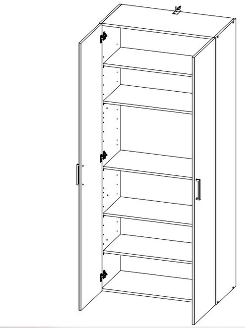 Policová skříň Multiraum, 70 cm, grafit
