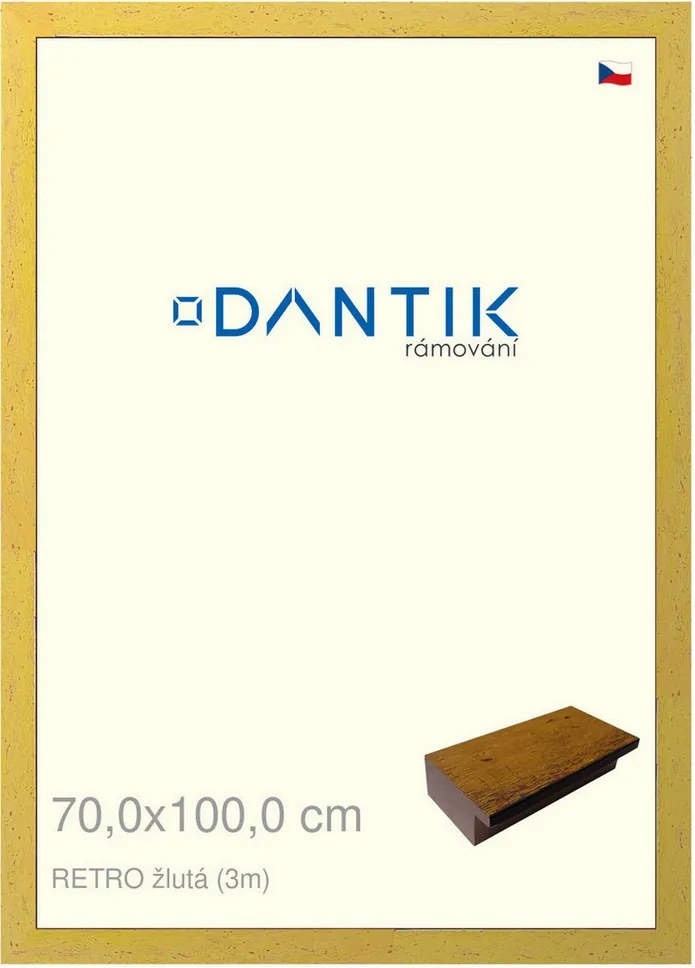 DANTIK rámeček 70x100 | RETRO žlutá (Plexi Čiré)