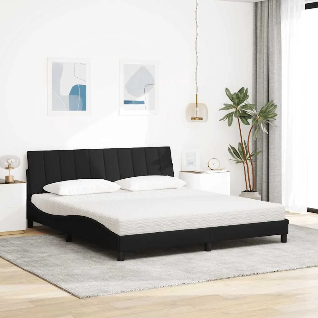 Postel s matrací Hanko černá 180 x 200 cm textil 3310547
