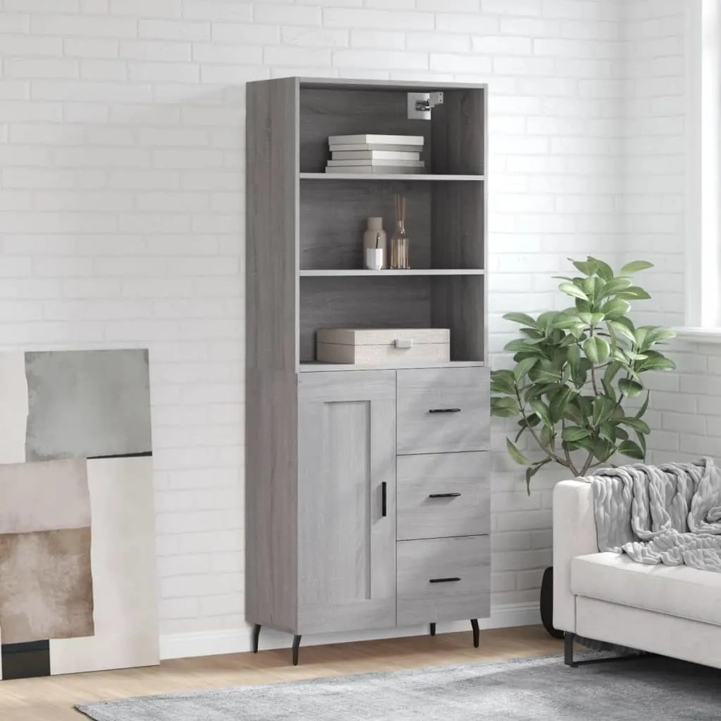 vidaXL Skříň highboard 69,5 x 34 x 180 cm kompozitní dřevo [3190039] Barva: Betonová šedá