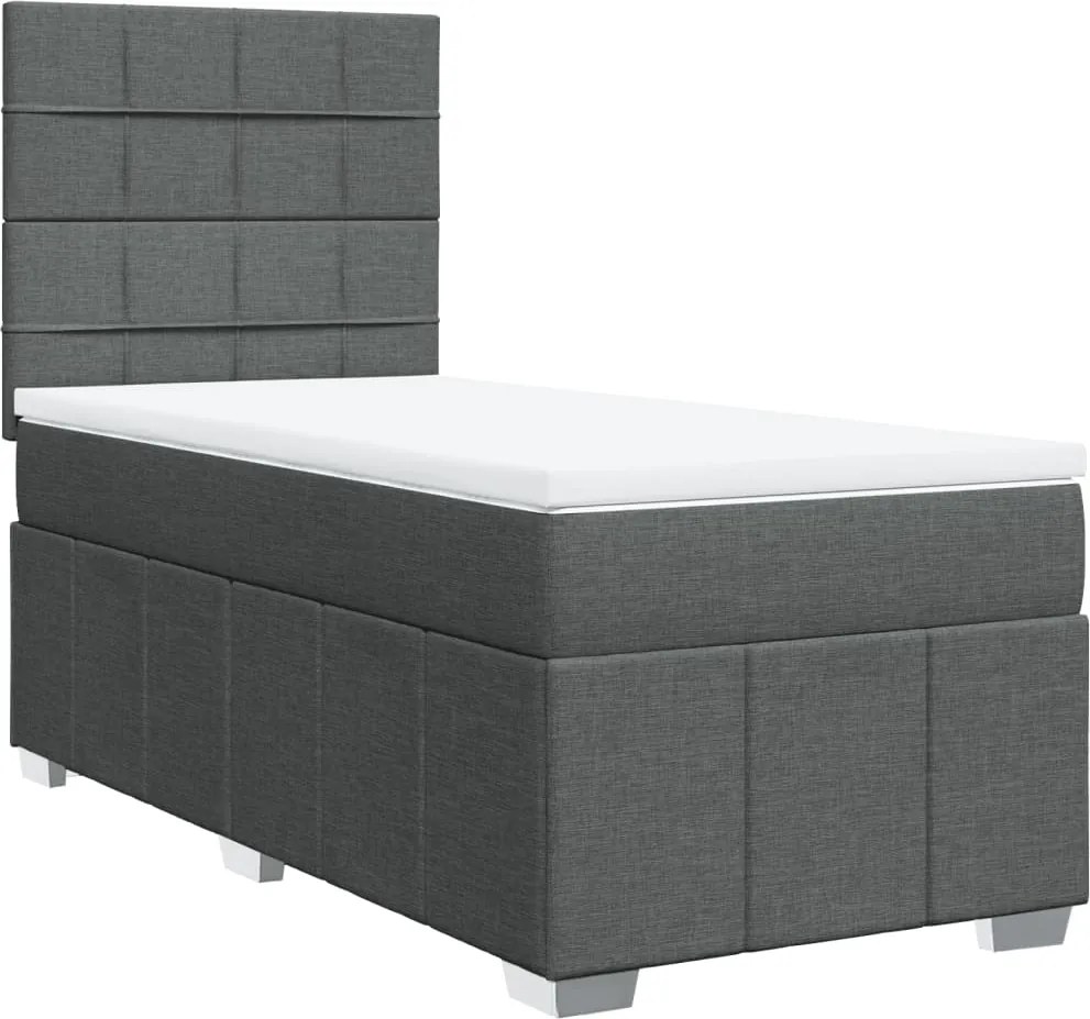 Box spring postel s matrací tmavě šedá 90x190 cm textil 3293824