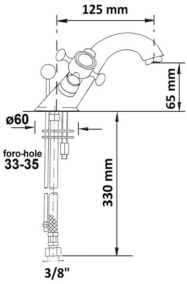 Sapho - Umyvadlová baterie s výpustí ANTEA zlatá