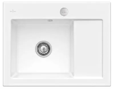 Villeroy & Boch Subway 45 - Keramický dřez 65x51 cm, excentrické ovládání, CeramicPlus, Stone White 331202RW