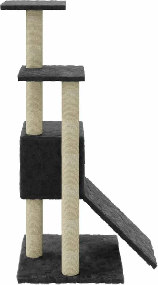 Škrabadlo pro kočky se sisalovými sloupky tmavě šedé 92 cm 171514