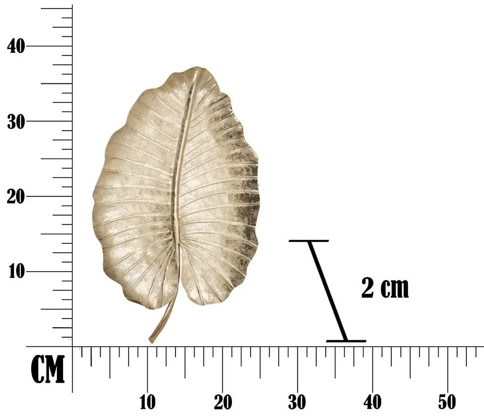 Dekorace ve zlaté barvě Mauro Ferretti Leaf, 35,5 x 23 cm