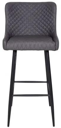 Barová židle DALLAS PU šedá, černá podnož House Nordic 1001243