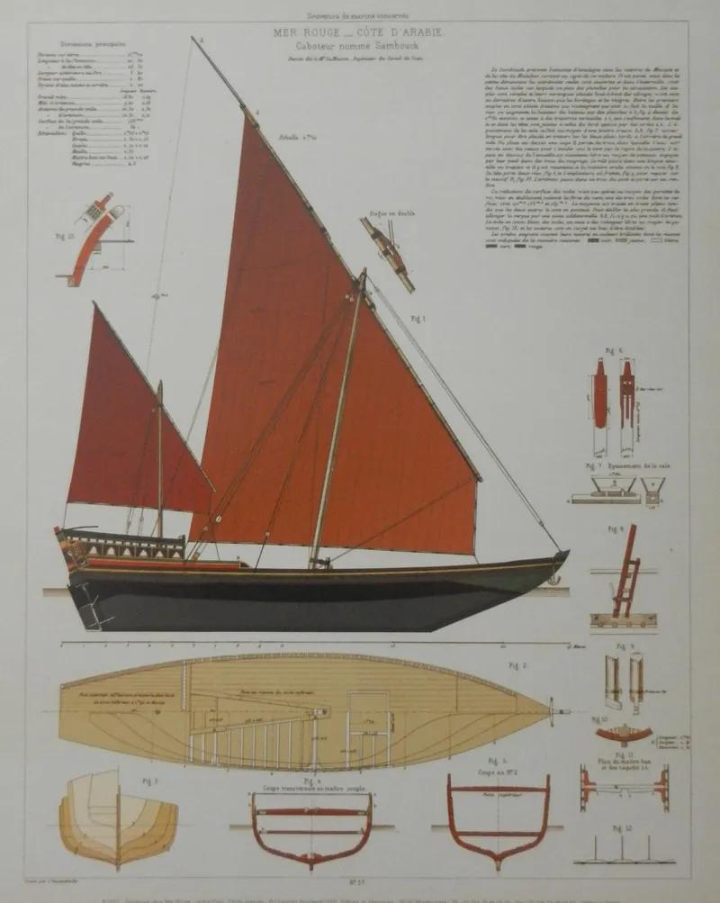 ART-STYLE Obrázek 24x30, loď Sambouck, rám sv. dub - červotoč