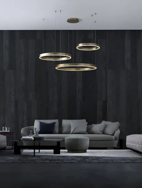 Moderní lustr Motif 250 zlatá s dálkovým ovládáním