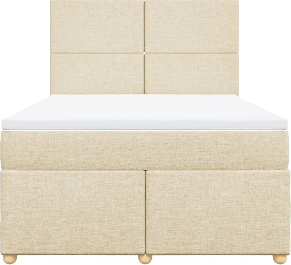 Box spring postel s matrací krémová 140x190 cm textil 3291273