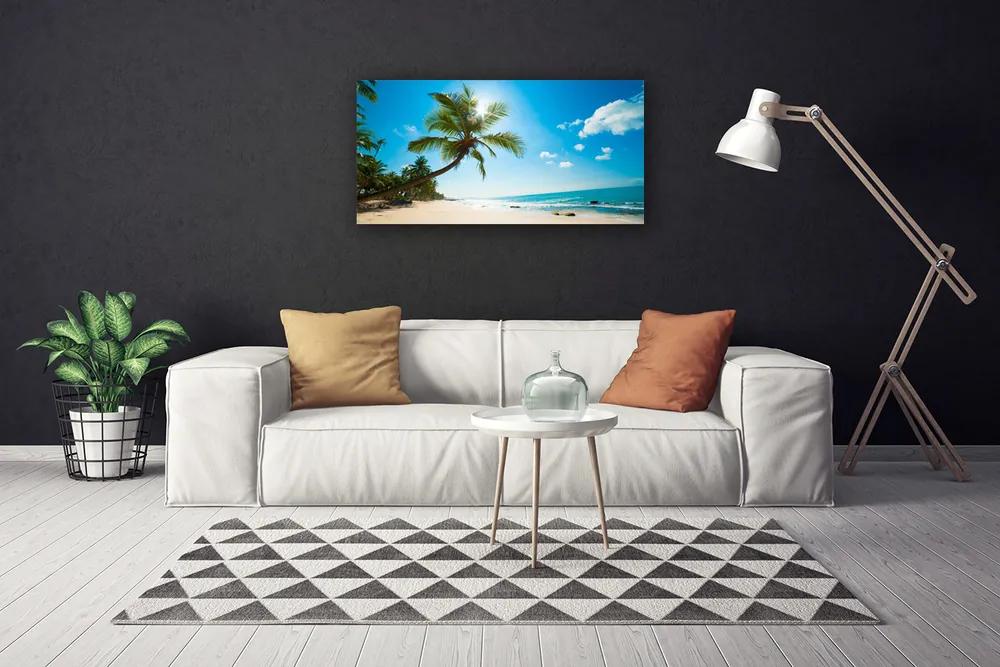 Obraz na plátně Palma Strom Pláž Krajina 120x60 cm