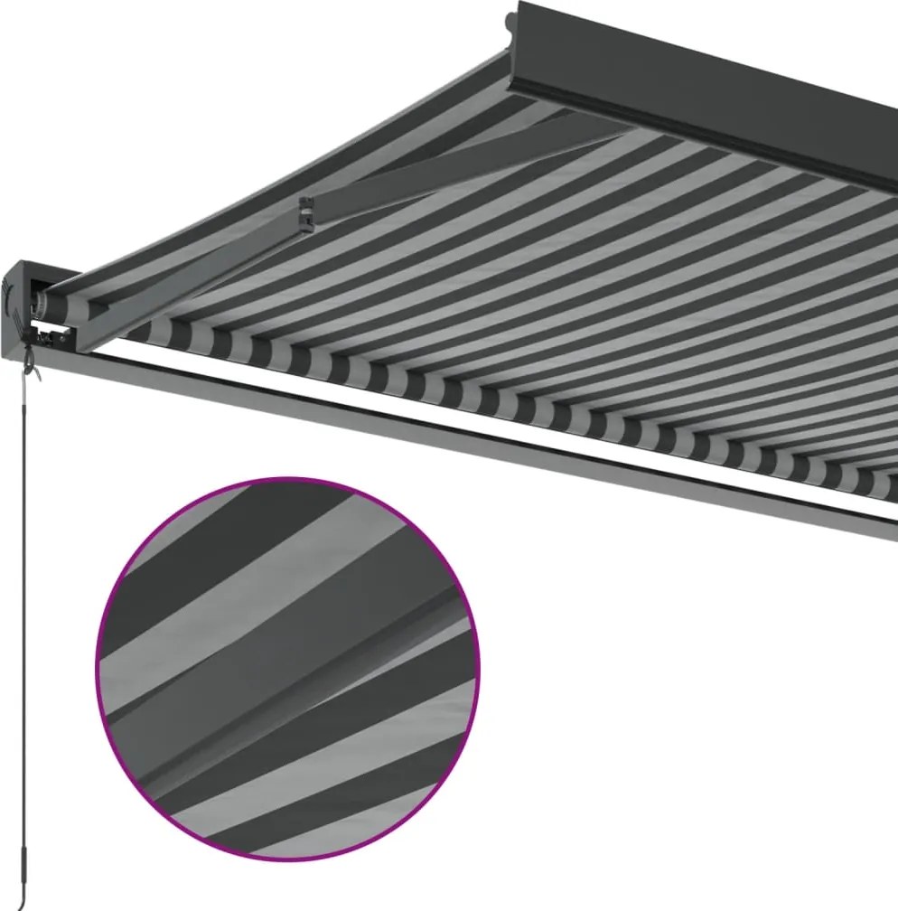 Zatahovací markýza antracitová a bílá 3,5x2,5 m textil a hliník 3216129