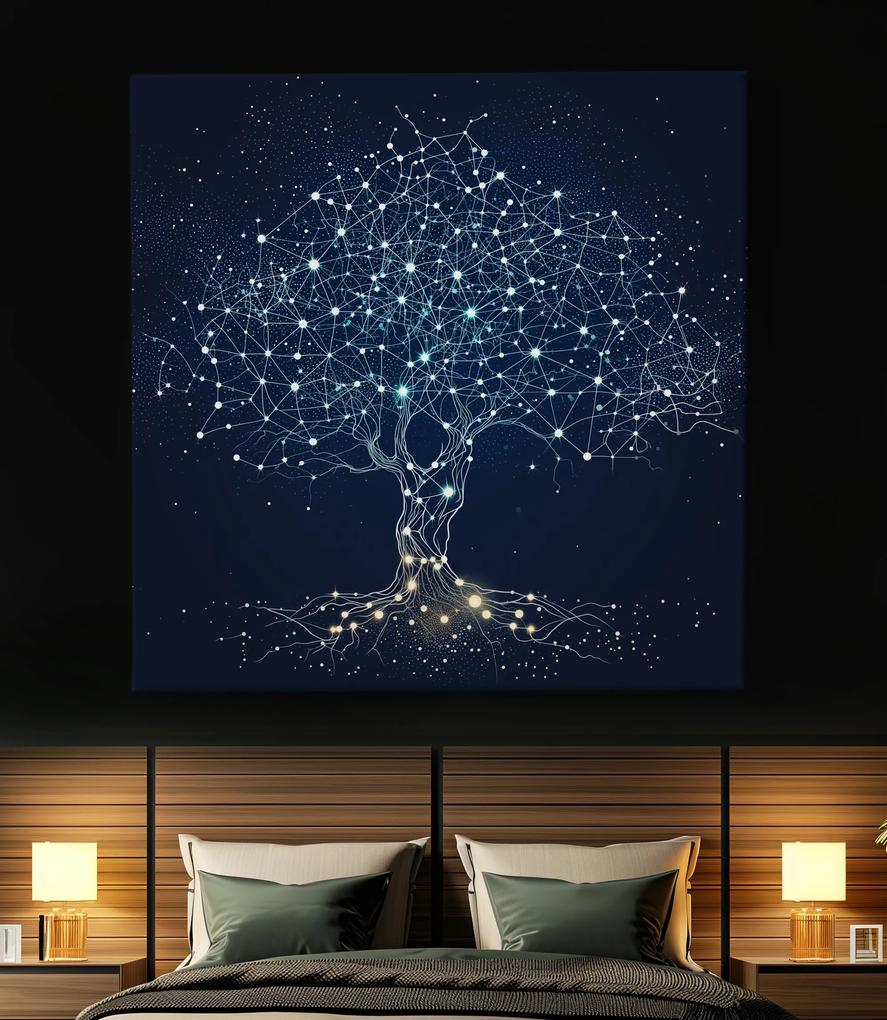 Obraz na plátně - Strom života Zářivé souhvězdí FeelHappy.cz Velikost obrazu: 80 x 80 cm