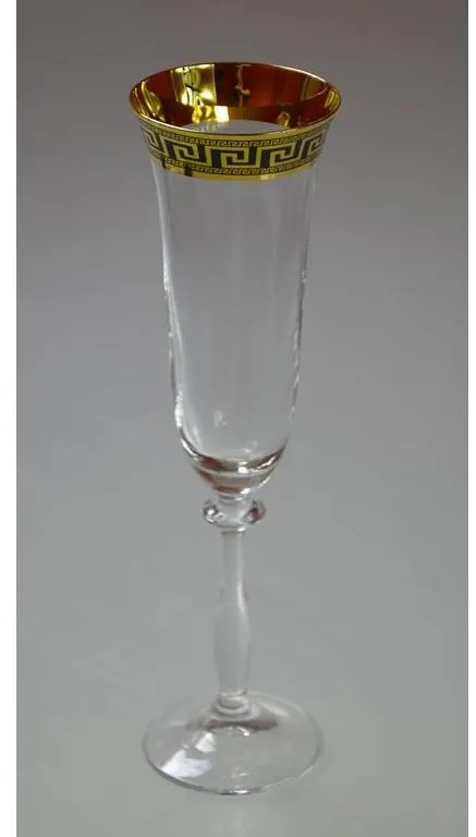 BOHEMIA ANGELA VERSO GOLD SKLENICE NA ŠAMPAŇSKÉ 190 ML SADA 6 KS