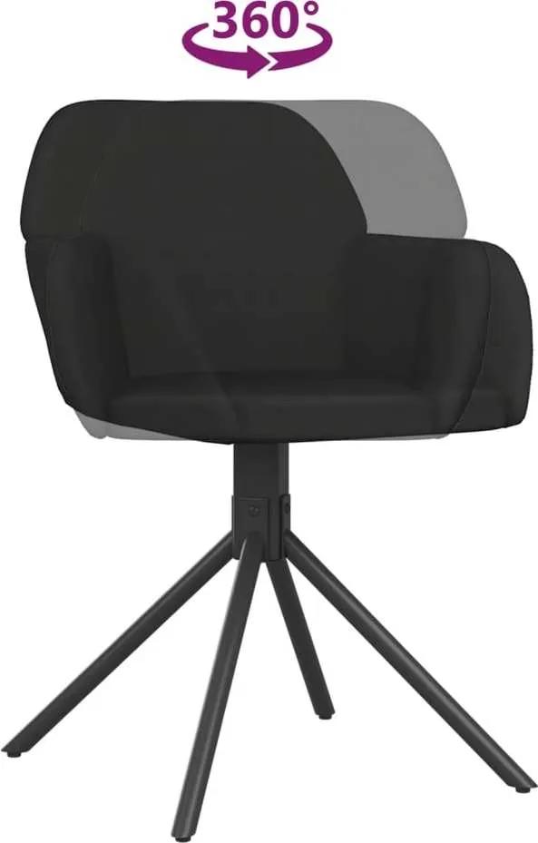 vidaXL Otočné jídelní židle 2 ks samet [344746] Barva: Černá