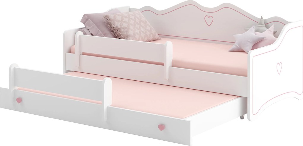 ADRK Furniture Dvojitá postel s matracemi EMKA II Pink 160x80