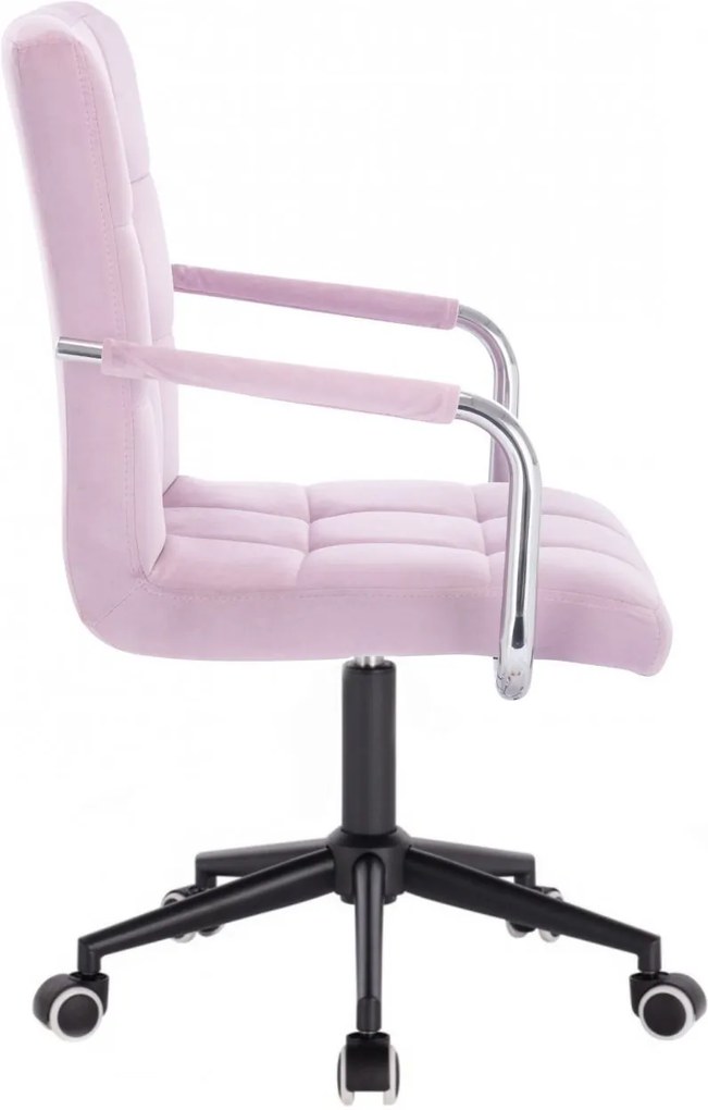LuxuryForm DESIGN Otočná židle VERONA VELUR na černé podstavě s kolečky - levandule