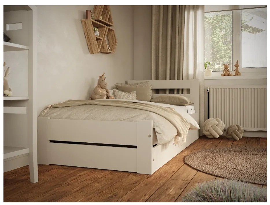 Dětská postel Emil 180x90 cm s matrací bílá