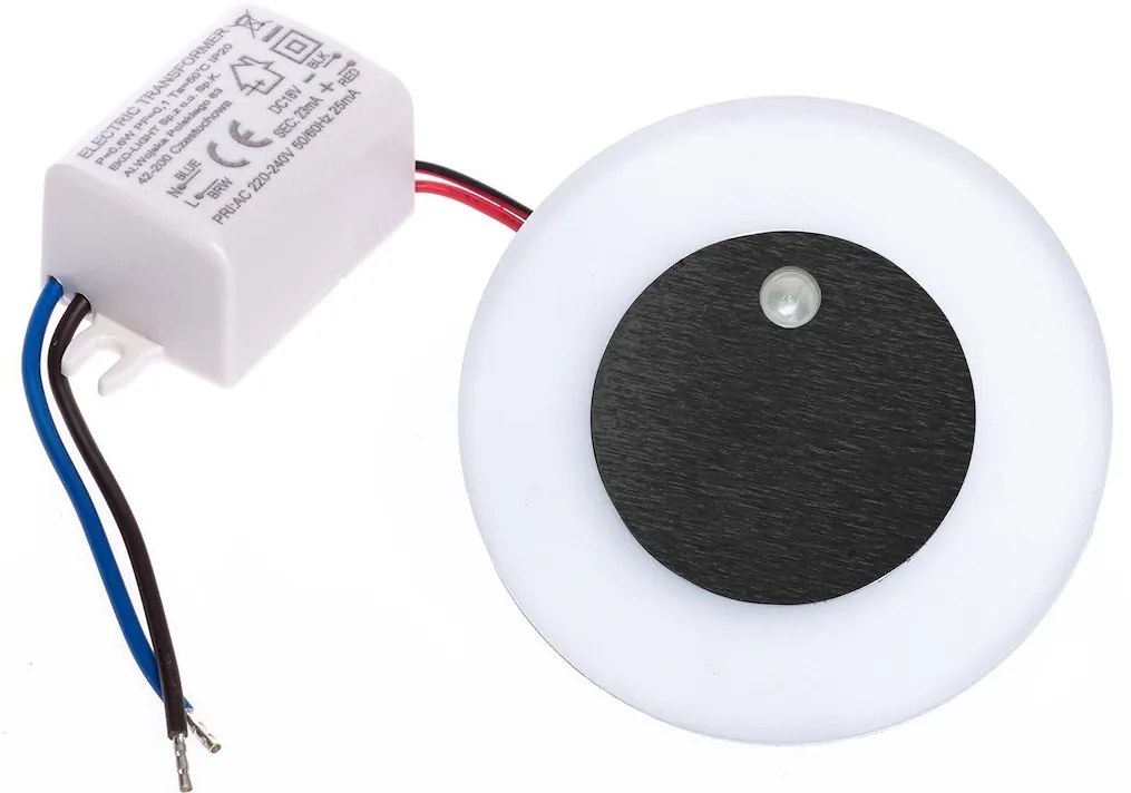 Schodišťové LED svítidlo Oti, 1x LED 0,6w, 4000k, b, pohybový senzor