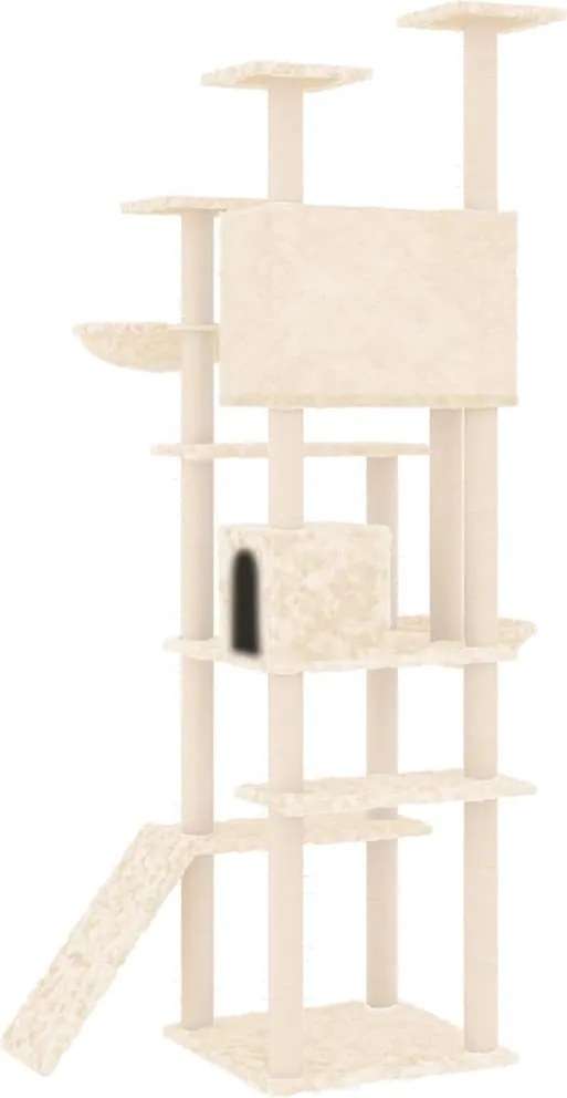 Škrabadlo pro kočky se sisalovými sloupky krémové 191 cm 171594